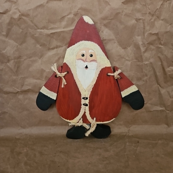 Handmade | Holiday | Vintage Handpainted Wood Santa Signed By Artist ...